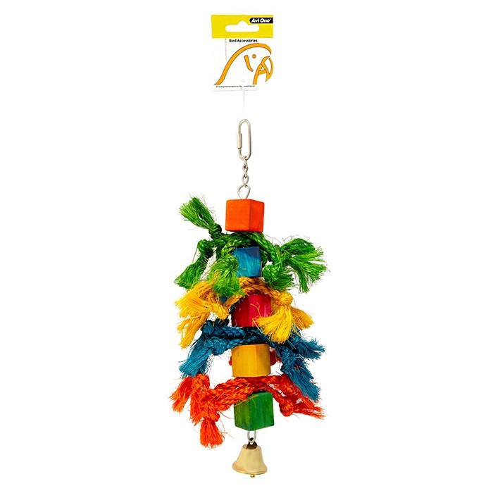Wooden Cubes with Sisal Bird Toy - Planet Pet